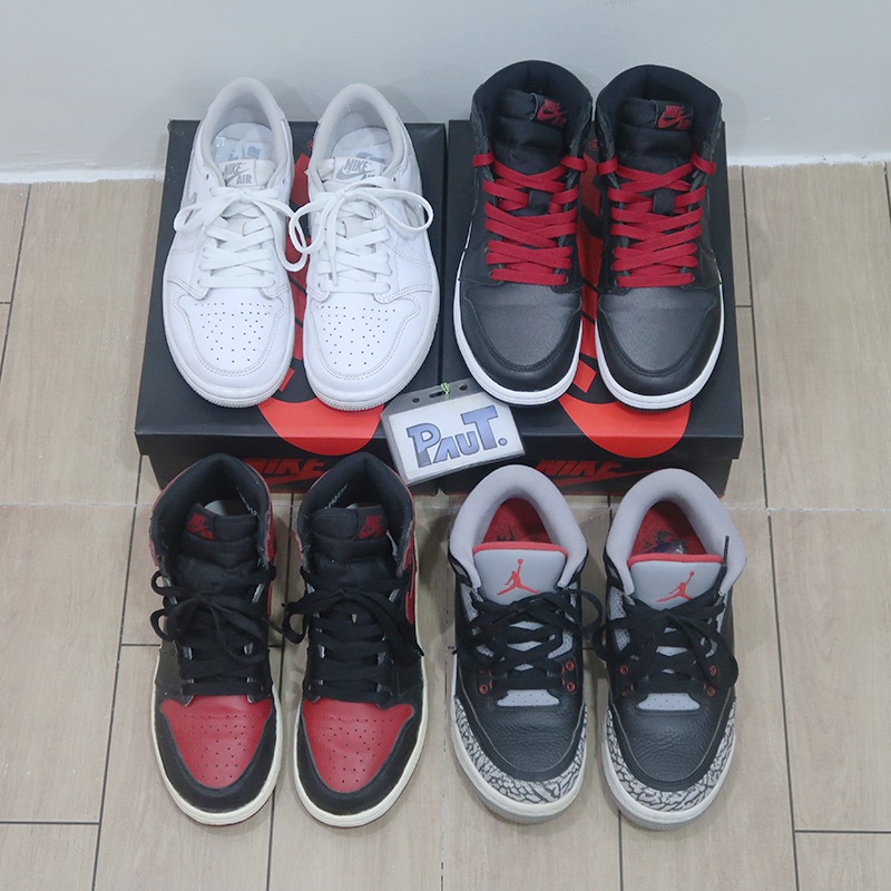 Jordans for HER - Jordan 3 black cement 1 neutral grey black satin bred ...