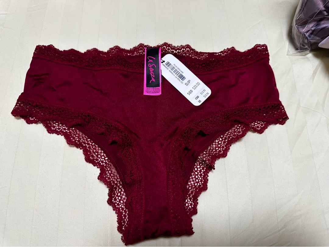 La Senza Panty Burgundy (Silk), Women's Fashion, New Undergarments ...