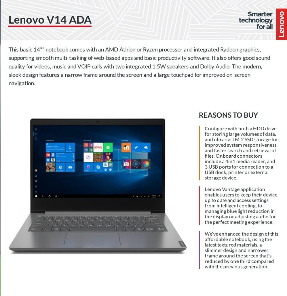 Lenovo V14-ADA /128+500SSD /Ryzen 3-3250U /AMD Radeon /Gaming Laptop ...