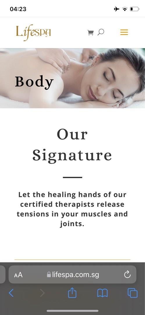 Lifespa Body Massage Package @ Carlton Hotel (Bugis), Beauty & Personal ...