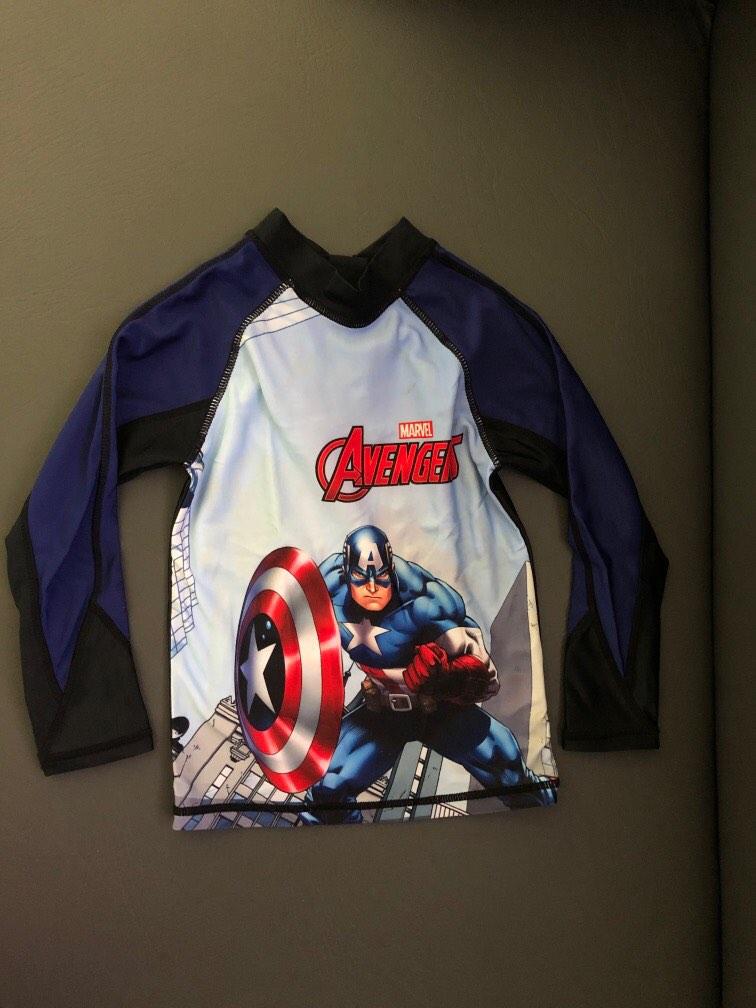 Marvel Avengers Kids Rash Guard , Babies & Kids, Babies & Kids Fashion ...