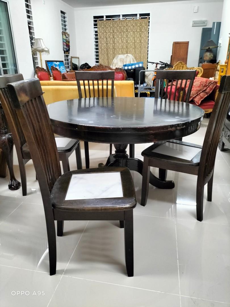 meja vintage kerusi marble, Furniture & Home Living, Furniture, Tables ...