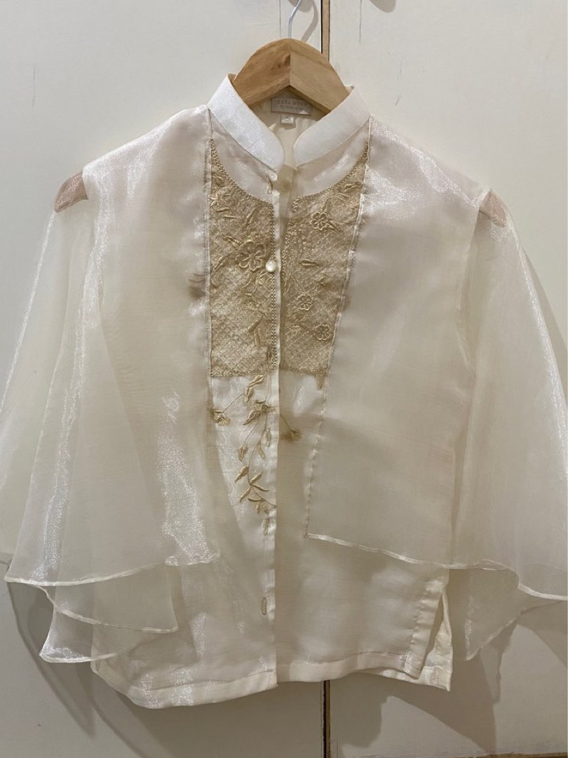 Mich Viray Butterfly sleeves barong top, Women's Fashion, Dresses ...