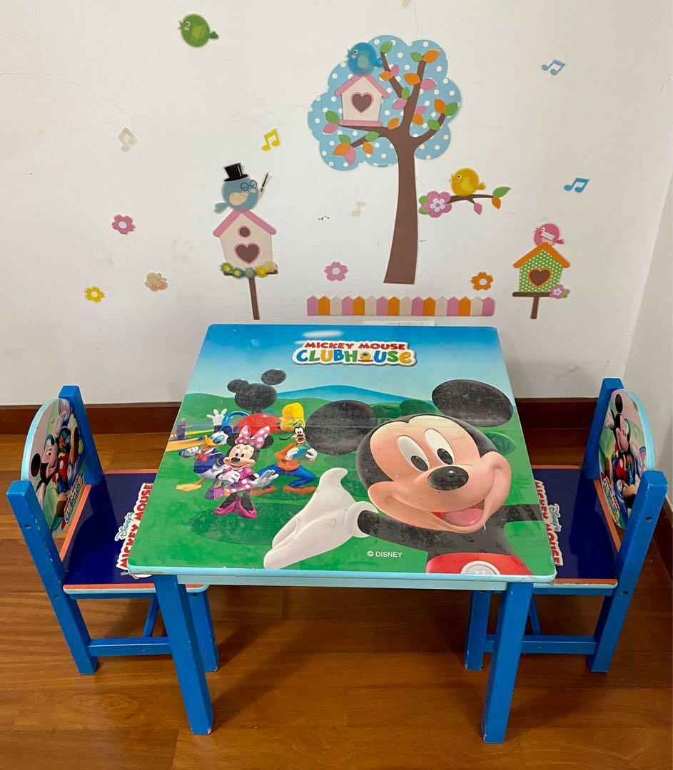 Mickey Mouse Clubhouse Wooden Table & Chairs Set, Babies & Kids, Baby ...