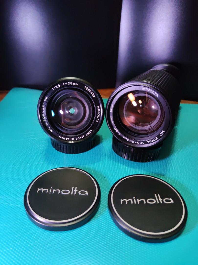 Minolta lens 28mm f3.5 and 100-200mm f5.6, Photography, Lens & Kits on ...