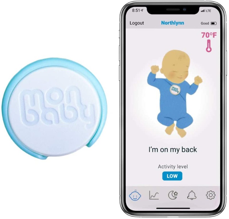 MonBaby Baby Monitor with Breathing Rollover Movement Temperature ...
