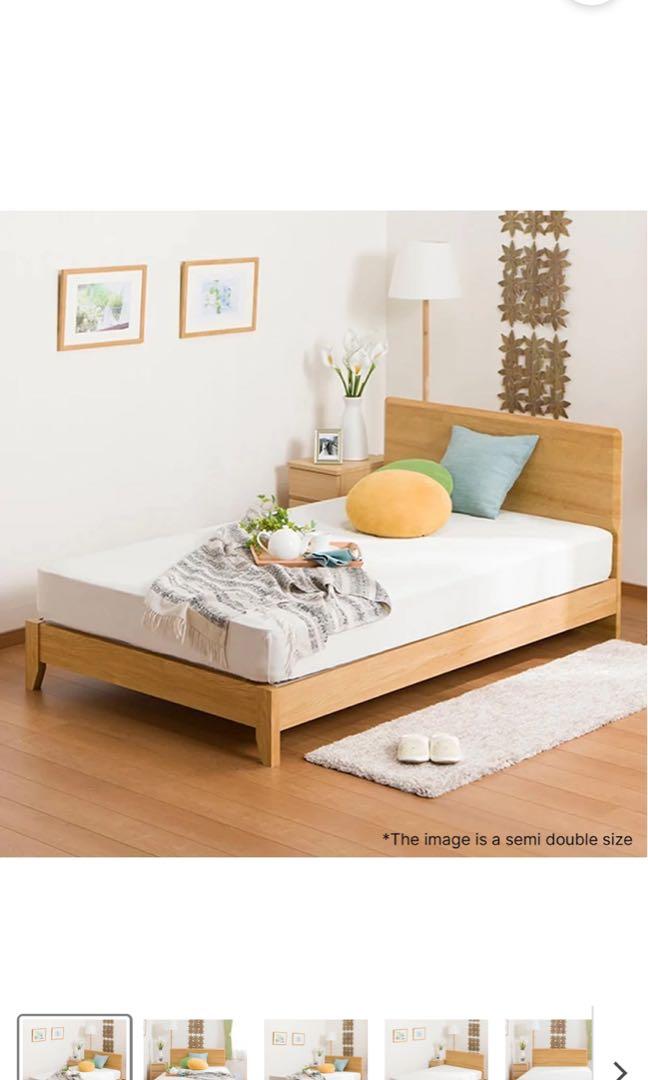 NITORI D Frame Melissa3-S H85 LBR LEG Japanese double bed (great for guest rooms!), Furniture ...
