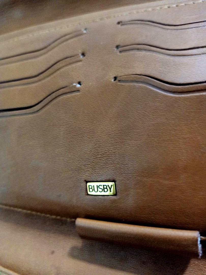 Original busby ostrich leather brown long wallet, Women's Fashion, Bags ...