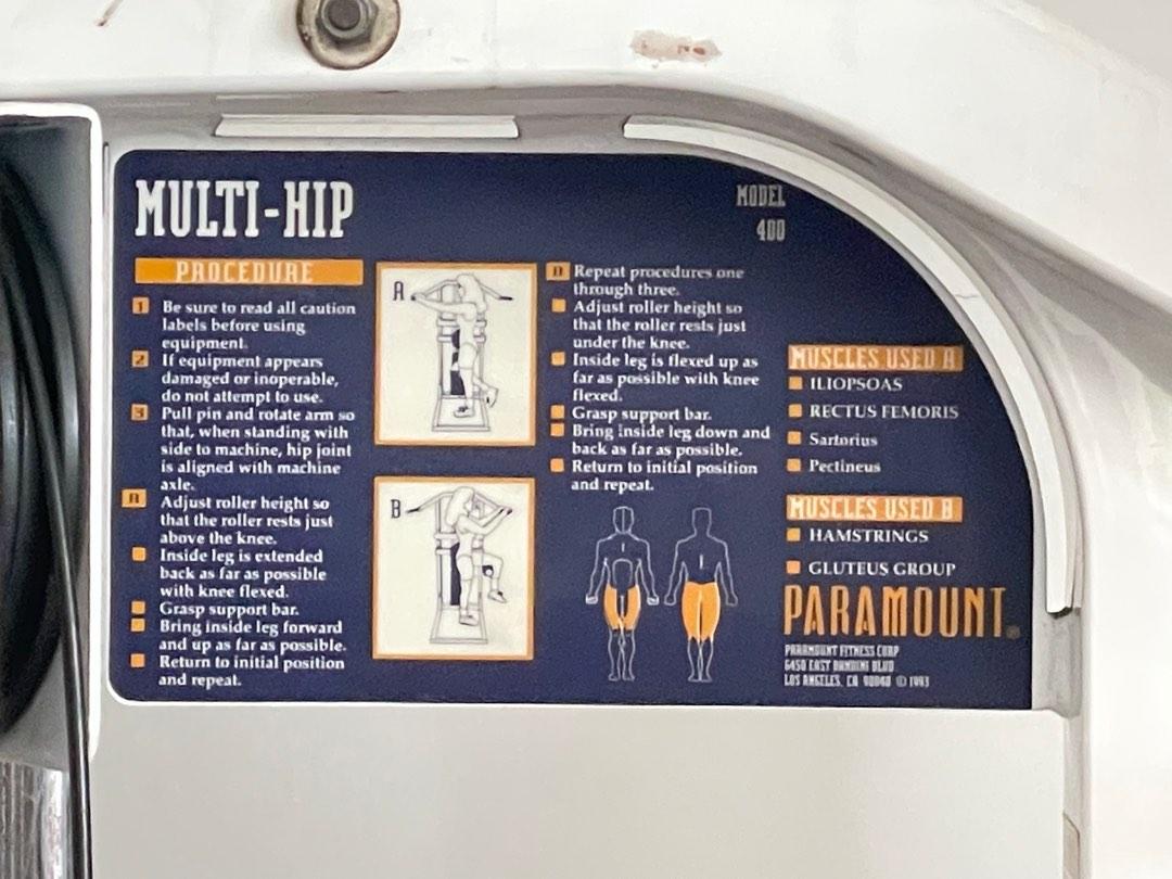 Paramount fitness line model 400 multi hip quad glute gym strength ...