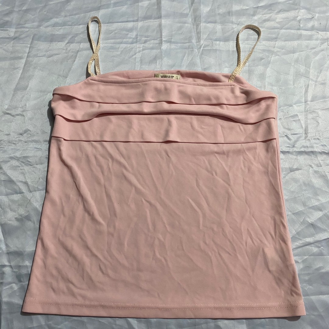PASTEL PINK SANDO, Women's Fashion, Tops, Sleeveless on Carousell
