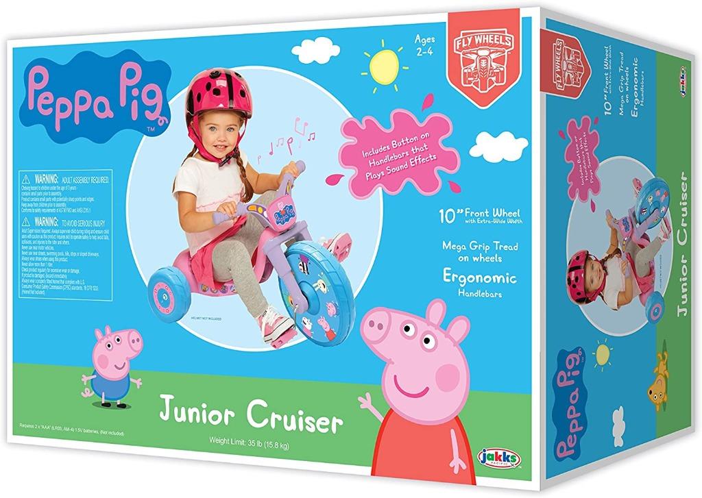 Peppa Pig 10” Fly Wheels Junior Cruiser Ride-On Pedal-Powered Toddler ...