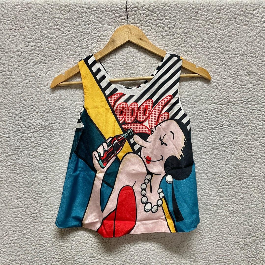 Pop Art Top, Women's Fashion, Tops, Sleeveless on Carousell