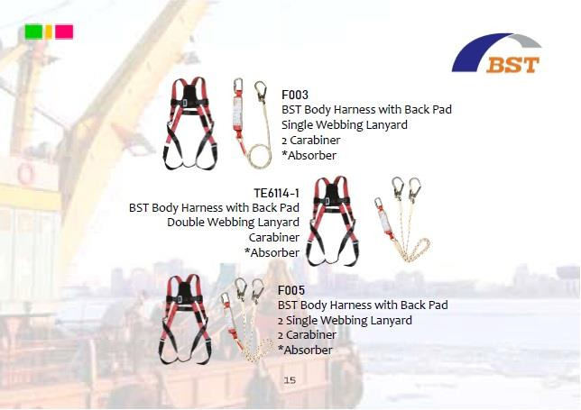PPE Full Body Harness Double Lanyard Set Absorber BST-Korea TE6114-1 ...