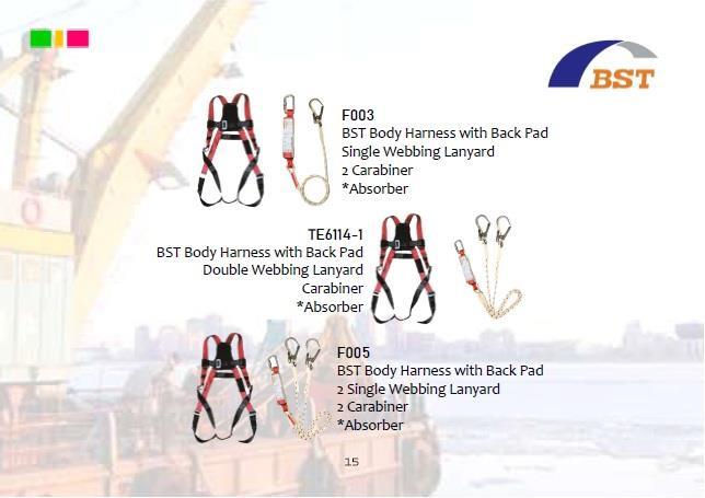 PPE Full Body Harness Double Lanyard Set Absorber BST-Korea TE6114-1 ...