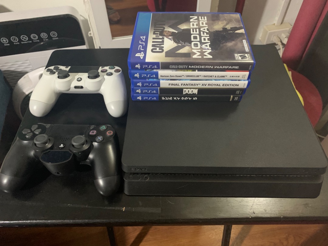 PS4 Slim 500gb with Controllers and Games, Video Gaming, Video Games ...