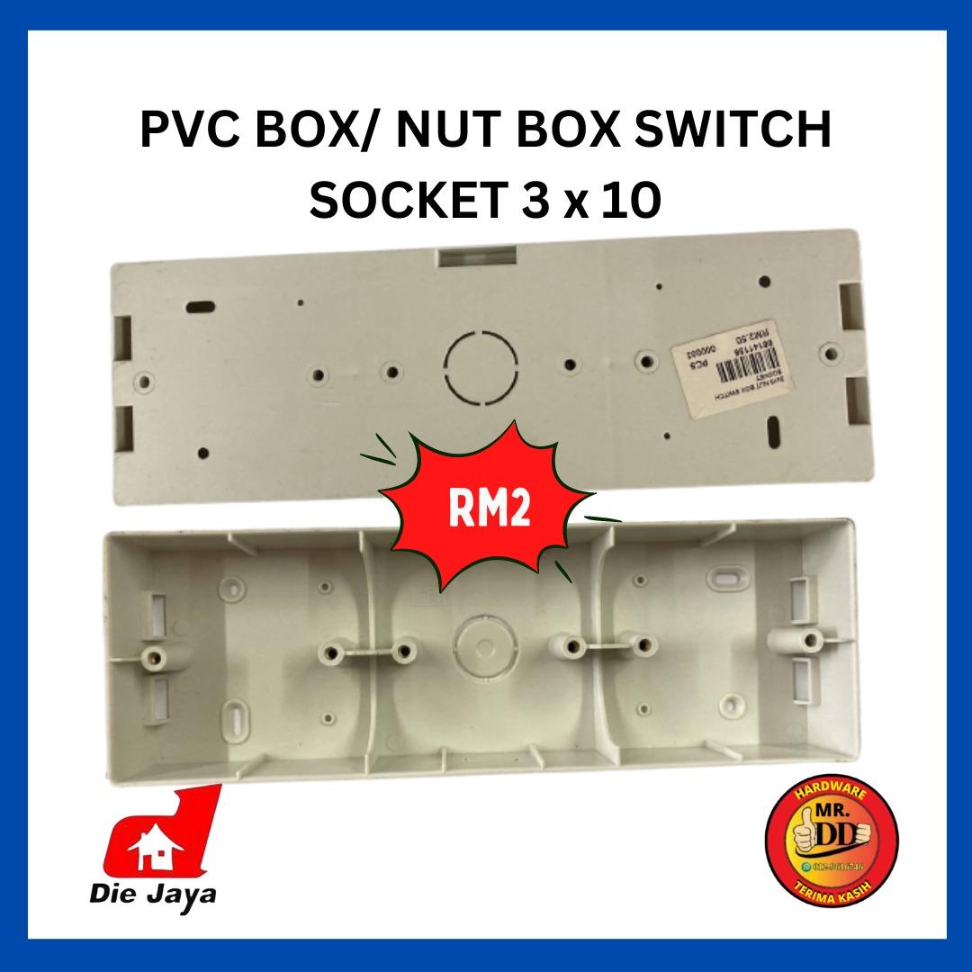 PVC BOX SWITCH SOCKET CASING / NUT BOX SWITCH SOCKET 3x7/3x10/ KOTAK CASING SUIS SOKET, TV ...