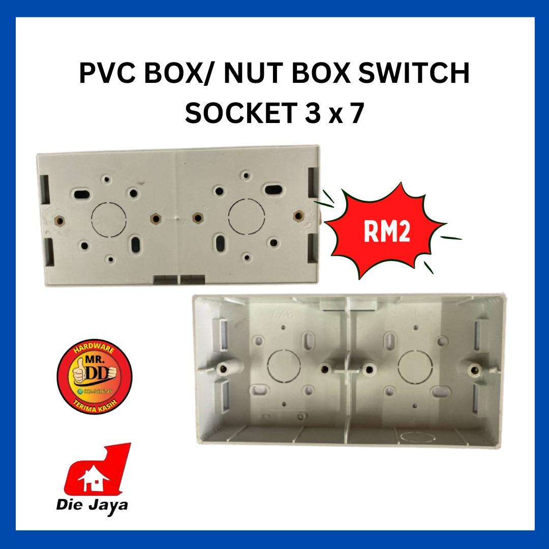 PVC BOX SWITCH SOCKET CASING / NUT BOX SWITCH SOCKET 3x7/3x10/ KOTAK CASING SUIS SOKET, TV ...