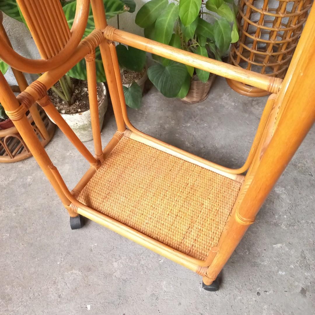 Rattan clothing rack with wheels, Furniture & Home Living, Furniture ...
