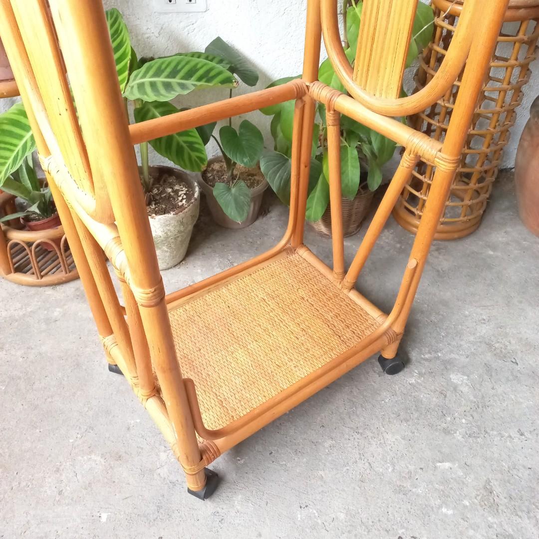 Rattan clothing rack with wheels, Furniture & Home Living, Furniture ...
