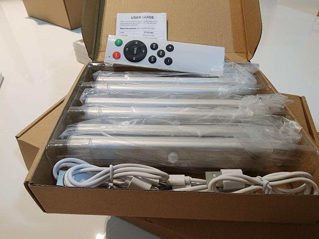 Remote Control Under Cabinet Lighting Wireless 6 Pack, 20-LED Dimmable ...