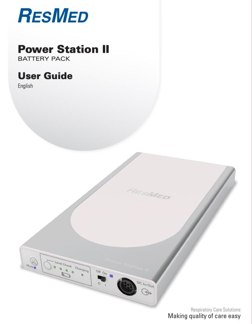 Resmed Power Station II battery for CPAP machine, Health & Nutrition ...