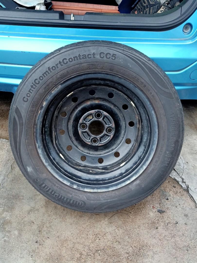 Rim 14 inci + tayar, Auto Accessories on Carousell
