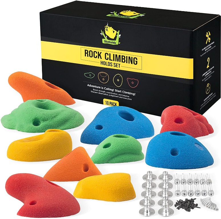 Slothside Rock Climbing Holds for Kids and Adults | 10 Large-Medium ...