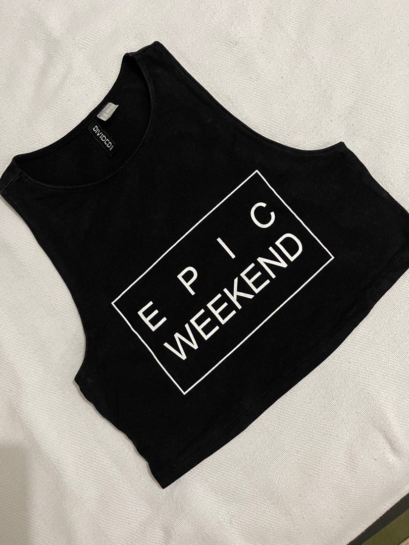 H&M Statement Crop Top, Women's Fashion, Tops, Sleeveless on Carousell