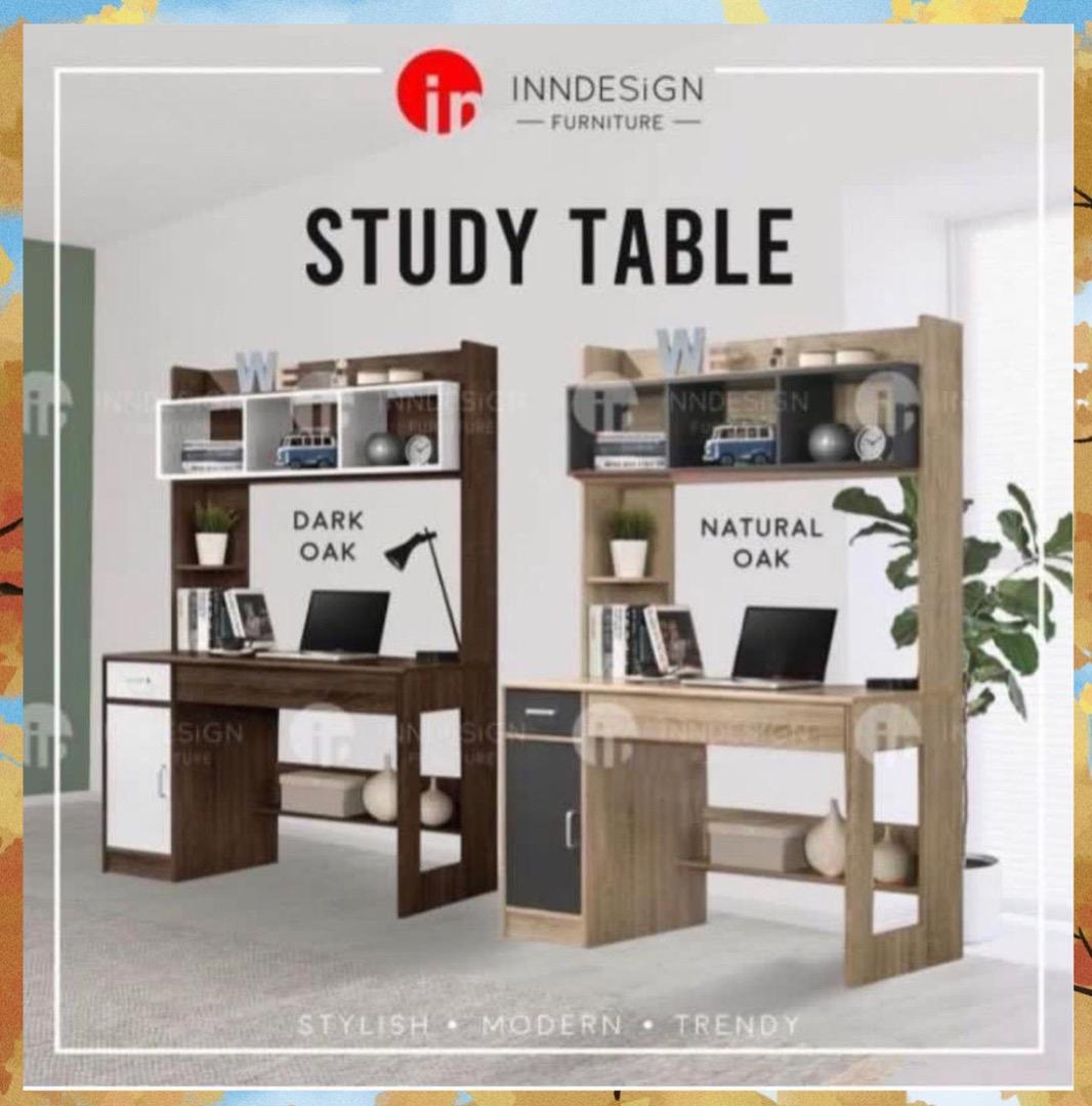 study table with top compartment ready stock, Furniture & Home Living ...