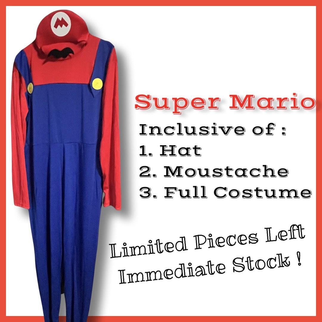 Super Mario Cosplay Costume - Full Set, Men's Fashion, Tops & Sets ...
