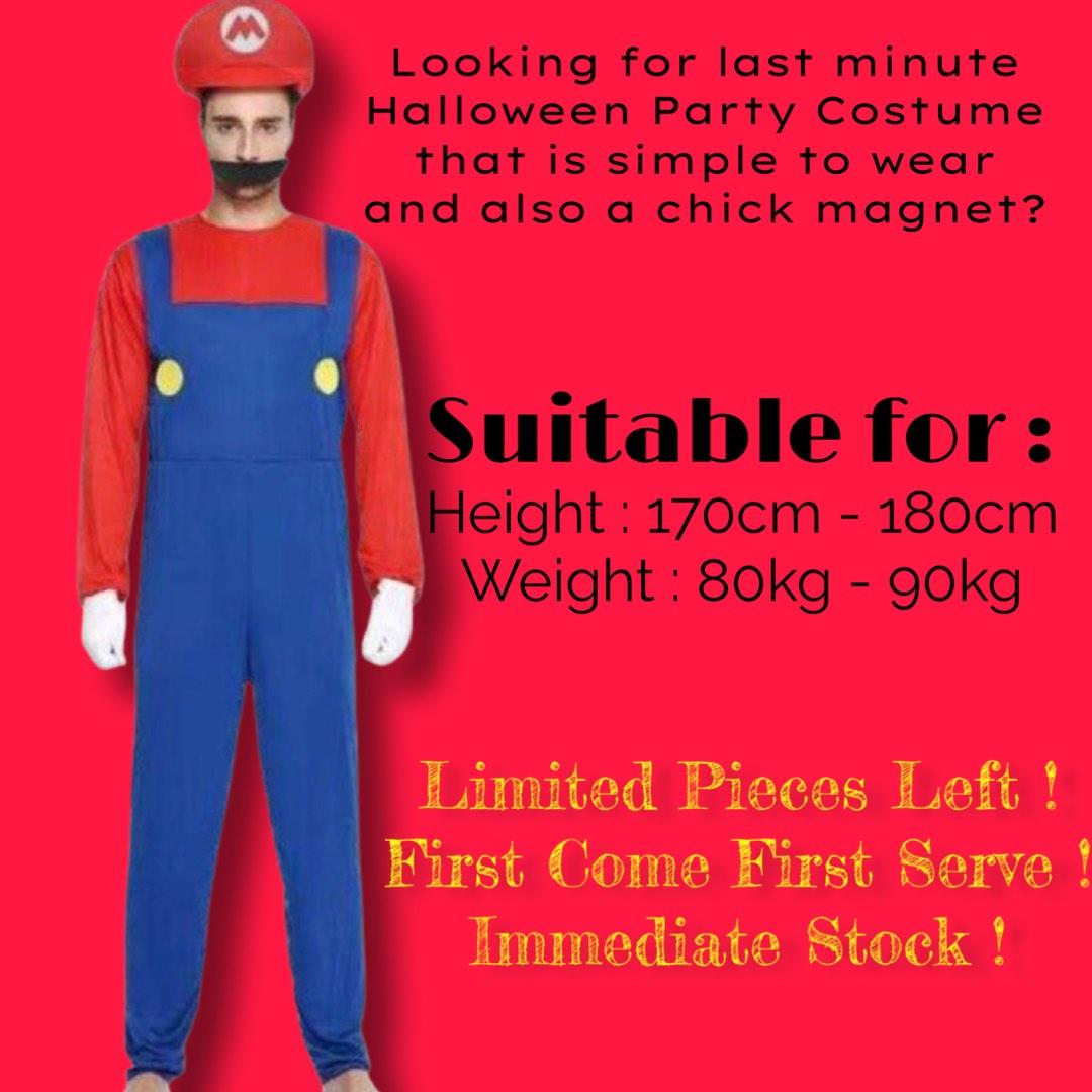 Super Mario Cosplay Costume - Full Set, Men's Fashion, Tops & Sets ...