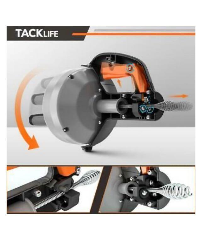 TACKLIFE 25Ft Drum Auger Drain Snake With Drill Adapter- HGD02A ...