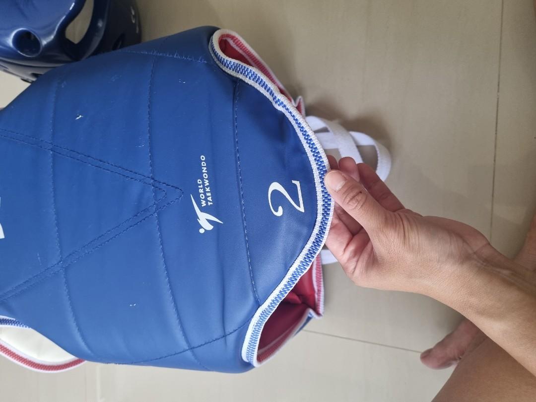 Taekwondo sparring body guard and head gear w shield, Sports Equipment ...