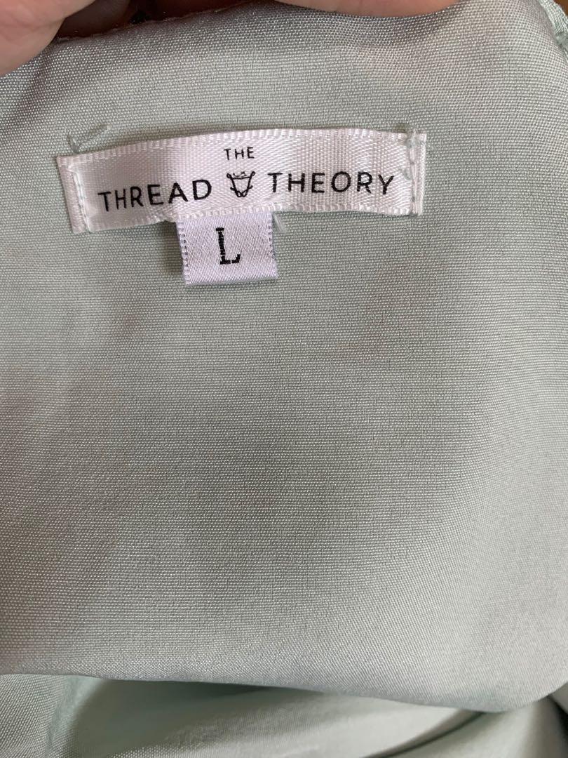 Thread Theory sage green flutter sleeve maxi dress, Women's Fashion ...