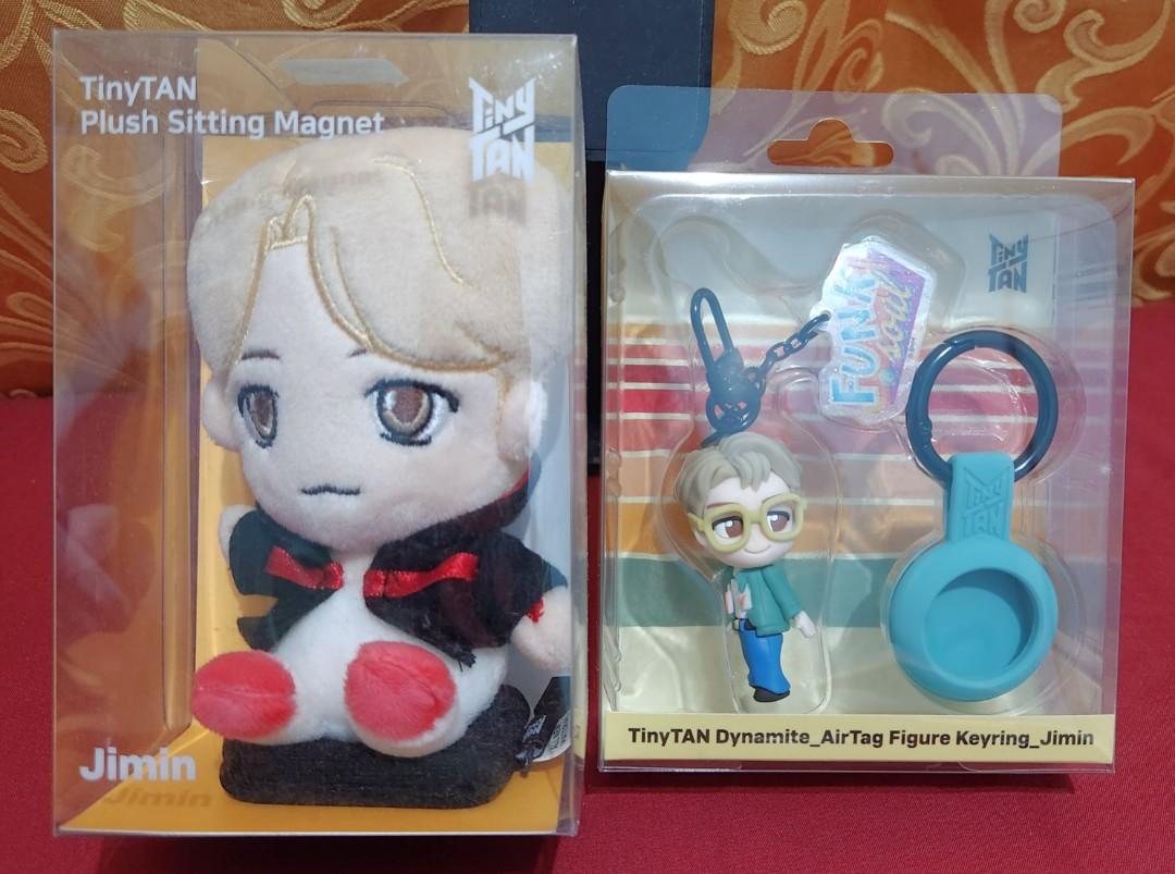 Tiny Tan Jimin Dynamite AirTag Figure Key Ring & Jimin Sitting Plush Doll Bundle, Hobbies & Toys ...