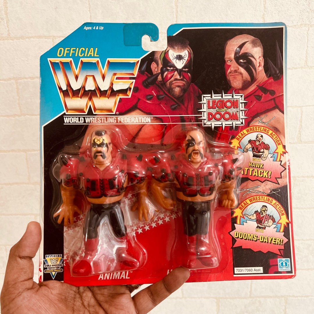 VINTAGE HASBRO 1991 WWF WWE LEGION OF DOOM ANIMAL & HAWK 2-PACK FIGURE ...
