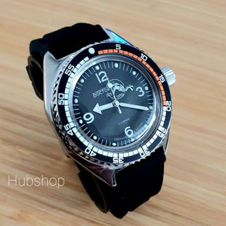 Vostok Amphibia Automatic Watch classic dial. Black bezel mod (add 35 ...