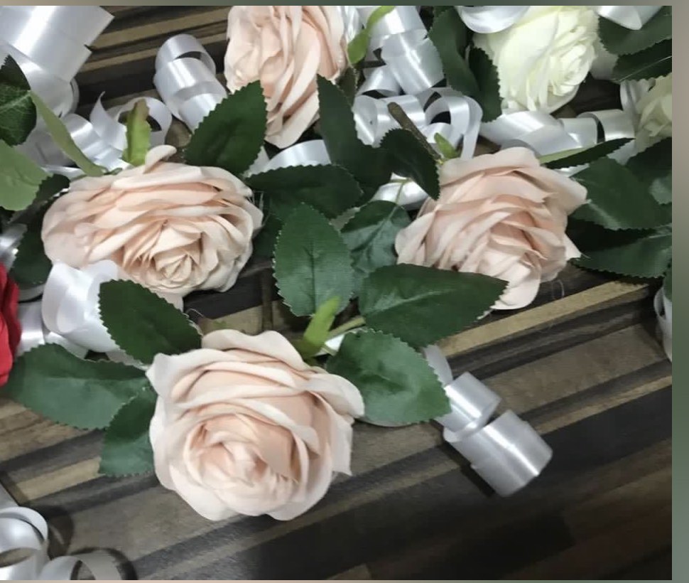 Wedding Car door blush pink ribbon, Furniture & Home Living, Home Decor ...