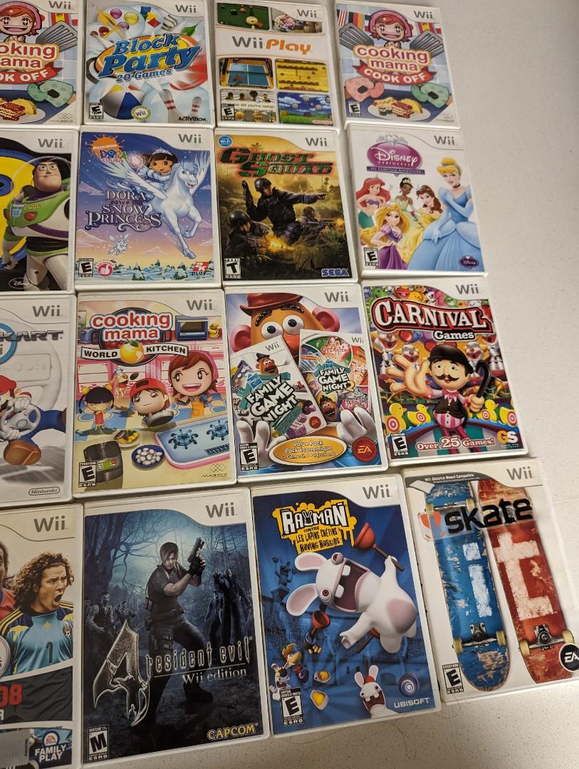 Wii Nintendo games skate Rayman resident evil 4 fifa 08 raving rabbids ...