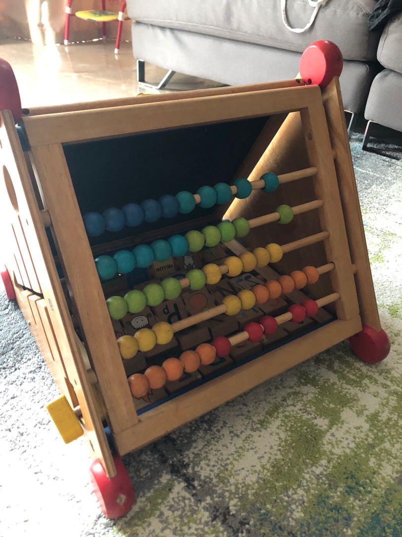 Wooden Alphabet stand with whiteboard and blackboard, Babies & Kids ...