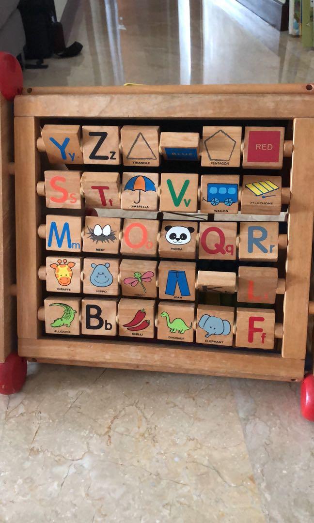Wooden Alphabet stand with whiteboard and blackboard, Babies & Kids ...