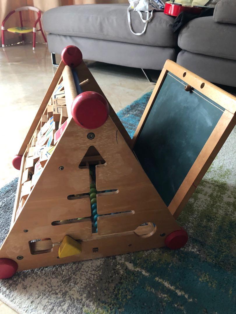 Wooden Alphabet stand with whiteboard and blackboard, Babies & Kids ...