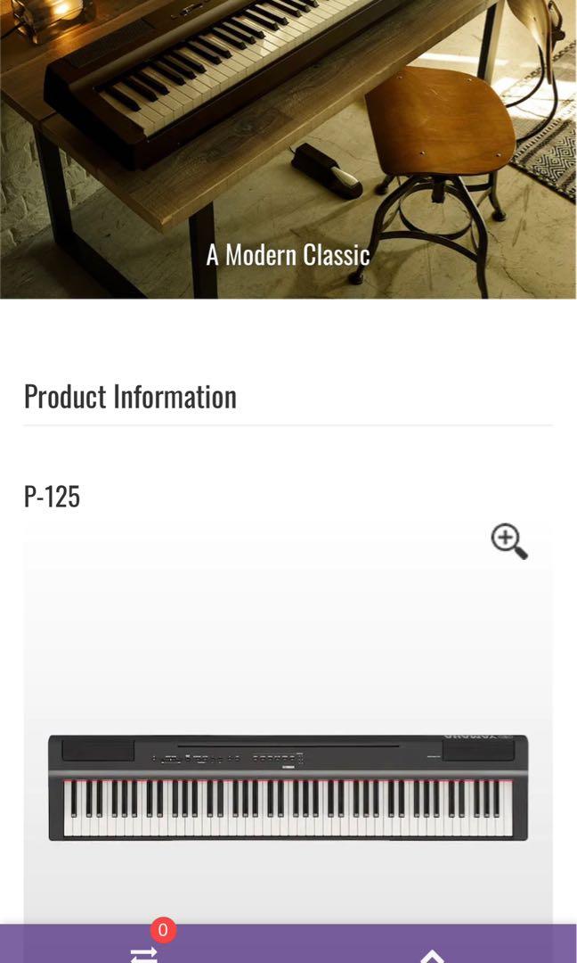 Yamaha P125 digital piano, Hobbies & Toys, Music & Media, Musical ...