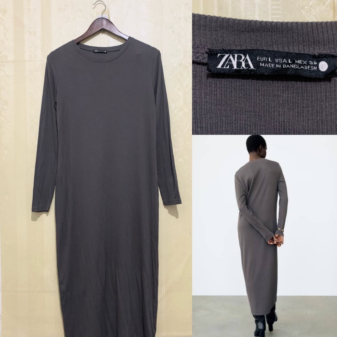 Zara ribbed midi dress, Women's Fashion, Dresses & Sets, Dresses on ...