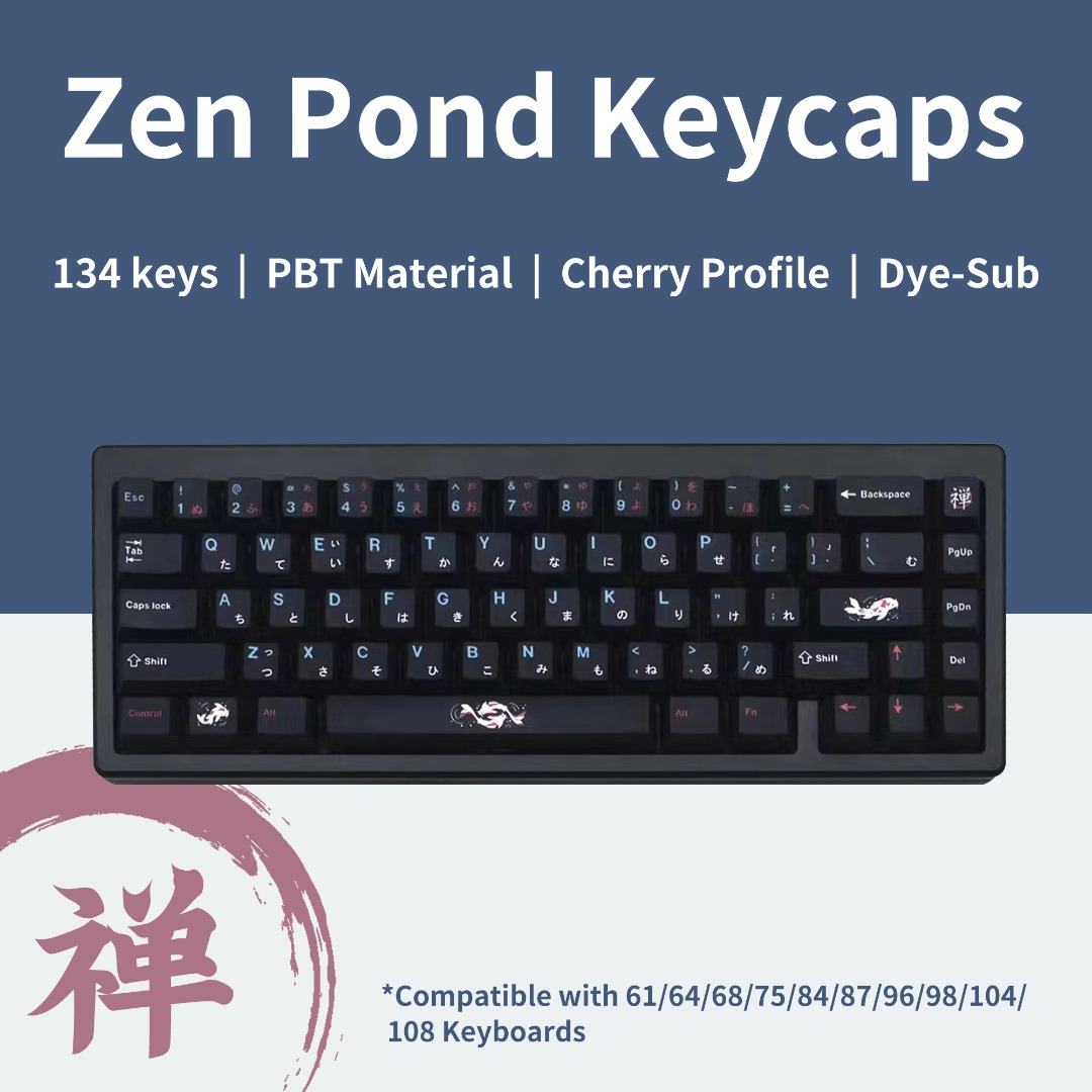 [SG Local Stock] Zen Pond Keycaps | 134 Keys | Cherry Profile | PBT Dye ...