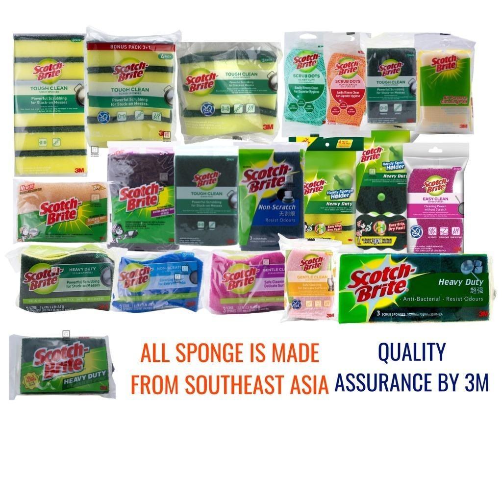 3M Scotch-Brite Sponge Anti-Bacterial Non Scratch Washing Sponge Dish ...