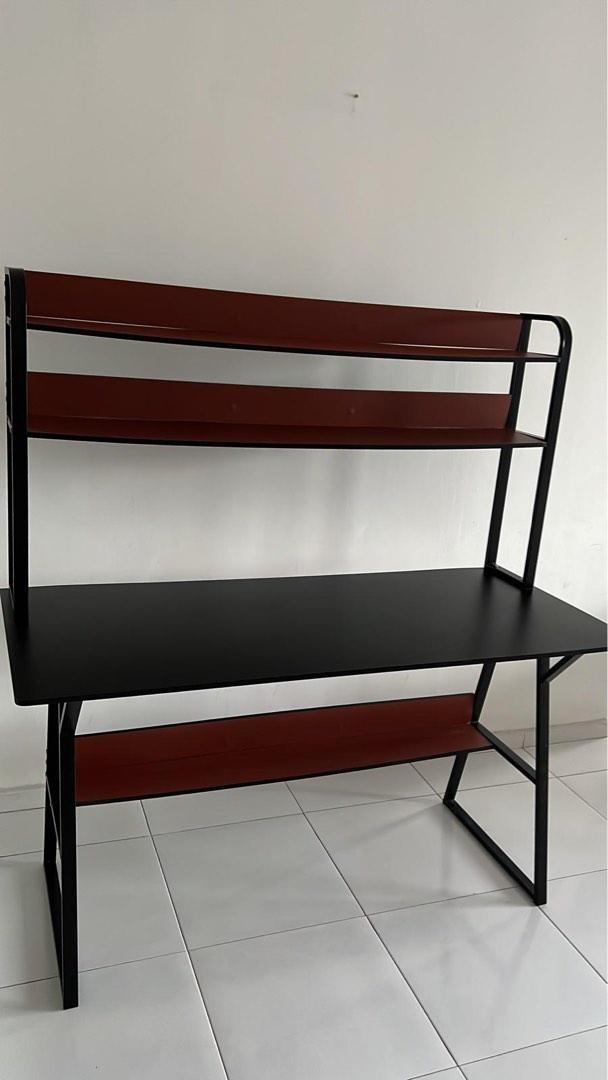 90% new Simple Study Table With Bookshelf Combined Computer Table Desk ...