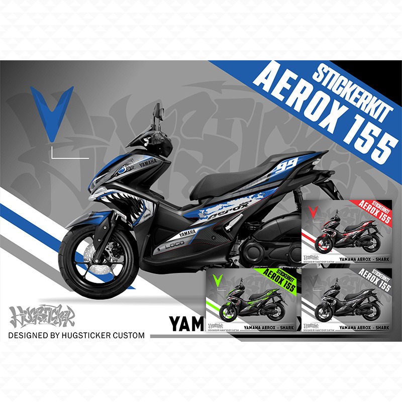 AEROX 155 SHARK YAMAHA Decals Sticker Kit High Quality Bike Wrap ...