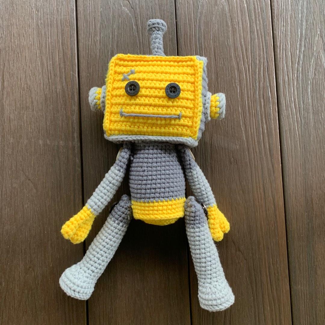 Amigurumi crochet robot toy, Everything Else on Carousell