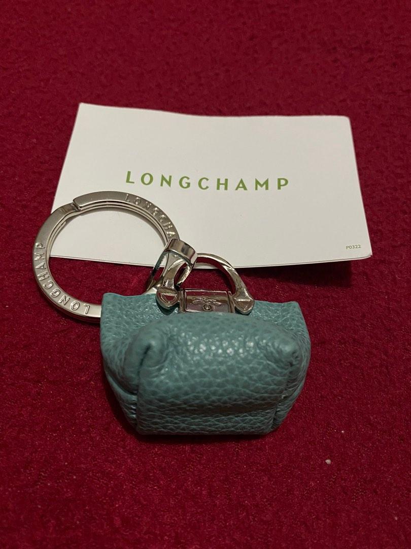 Authentic Longchamp La Pliage leather keychain / key fob, Women's ...